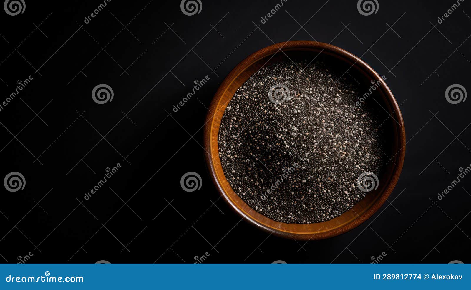 Minimal Style of Chia Seeds on a Black Background AI Generated Stock ...