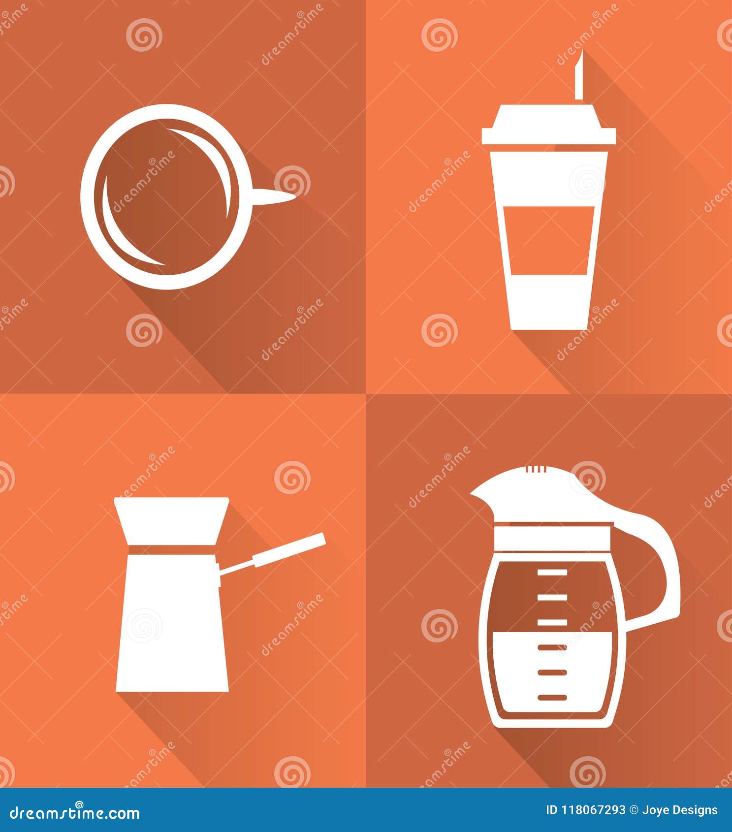 Minimal Style Coffee Icon Set Stock Illustration - Illustration of ...
