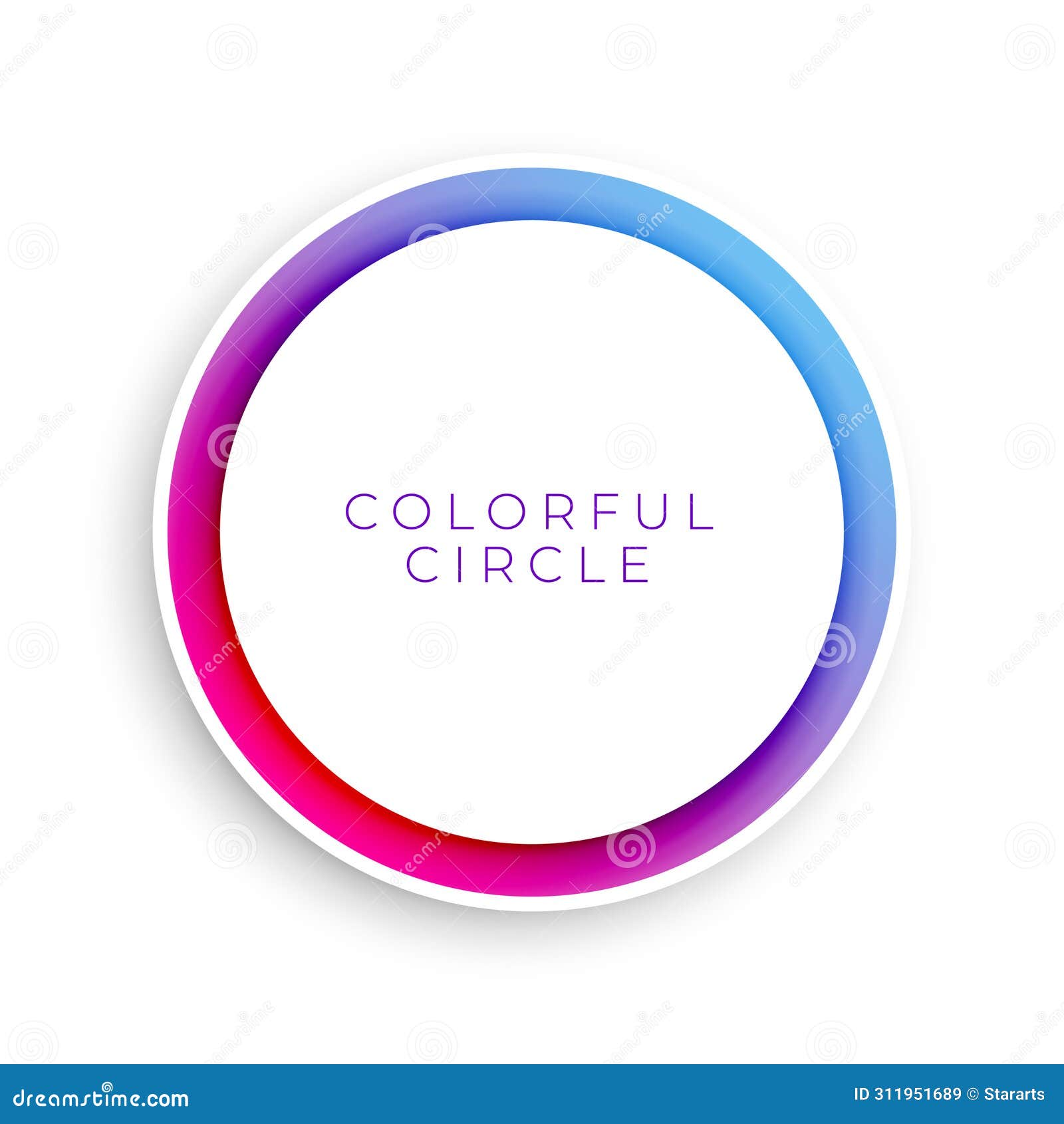 Minimal Style Colorful Round Shape Frame Background Design Stock Vector ...