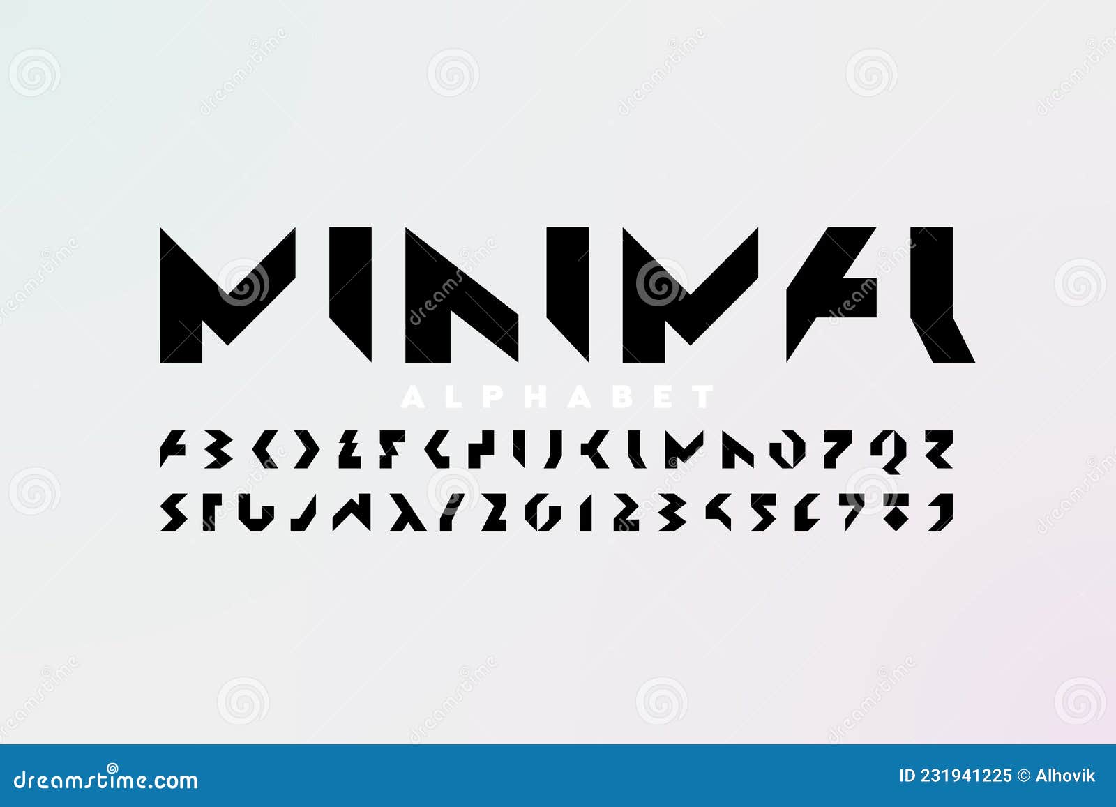 Minimal style font design stock vector. Illustration of minimalism ...