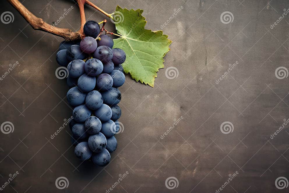 Minimal Style Grape on Rustic Background AI Generated Stock ...