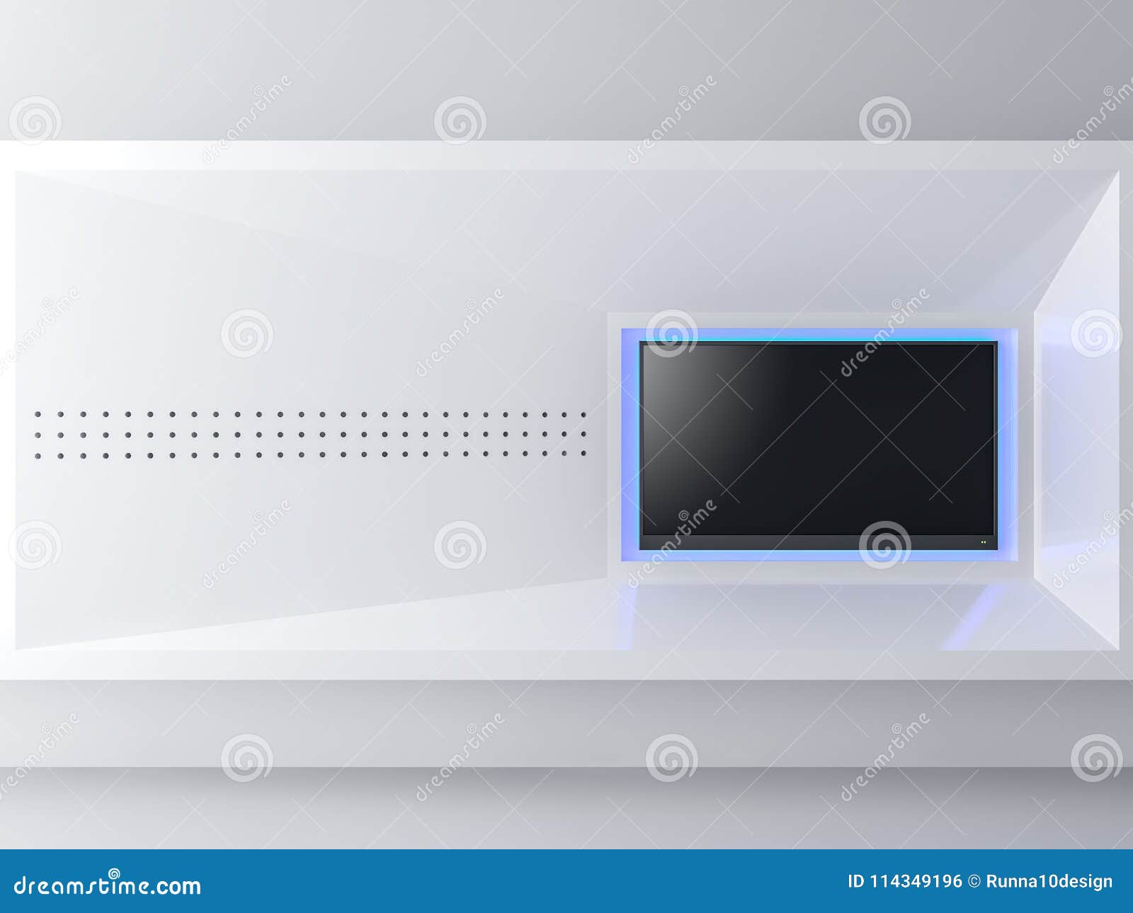 Minimal Style Image Empty Television Screen with Clipping Path 3d ...
