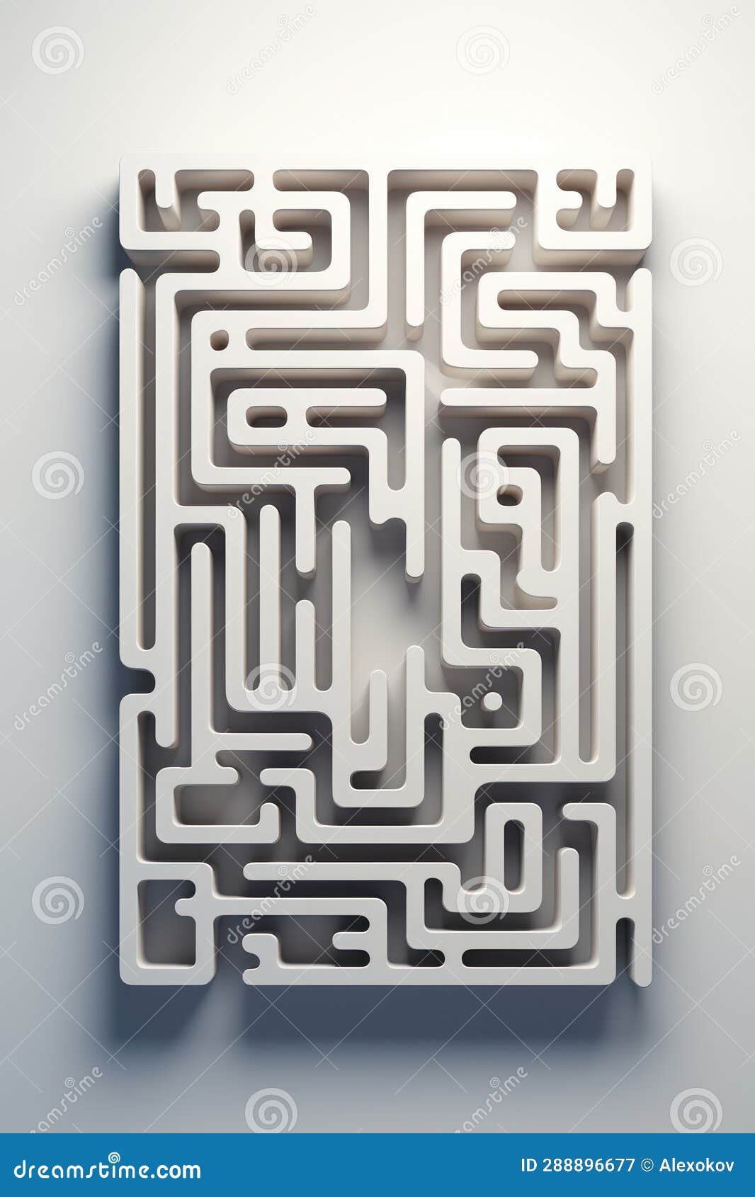 Minimal Style Maze Brain on Solid Light Background AI Generated Stock ...