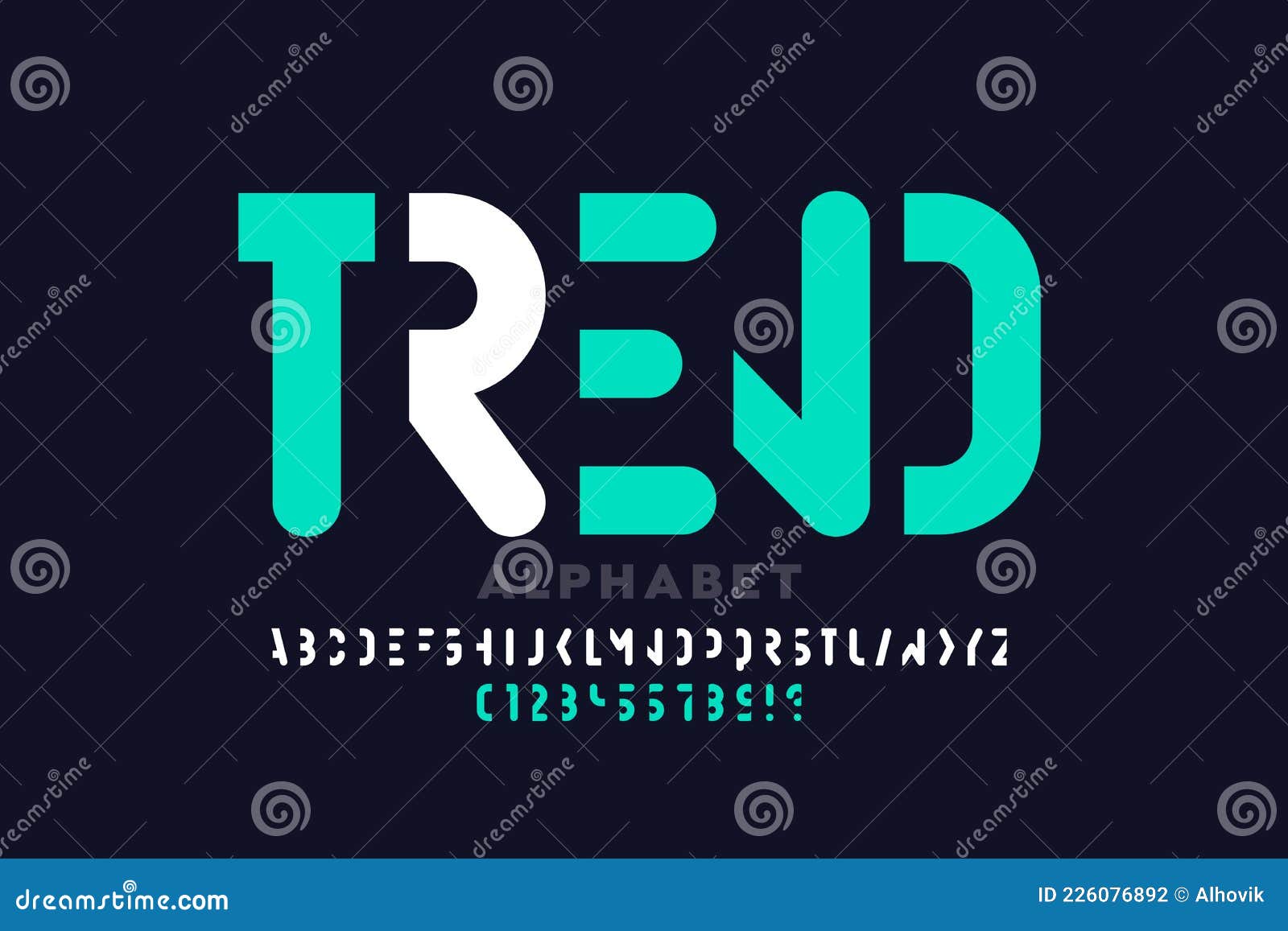 Rounded Font. Vector Alphabet For Posters With Overlay Effect Letters ...