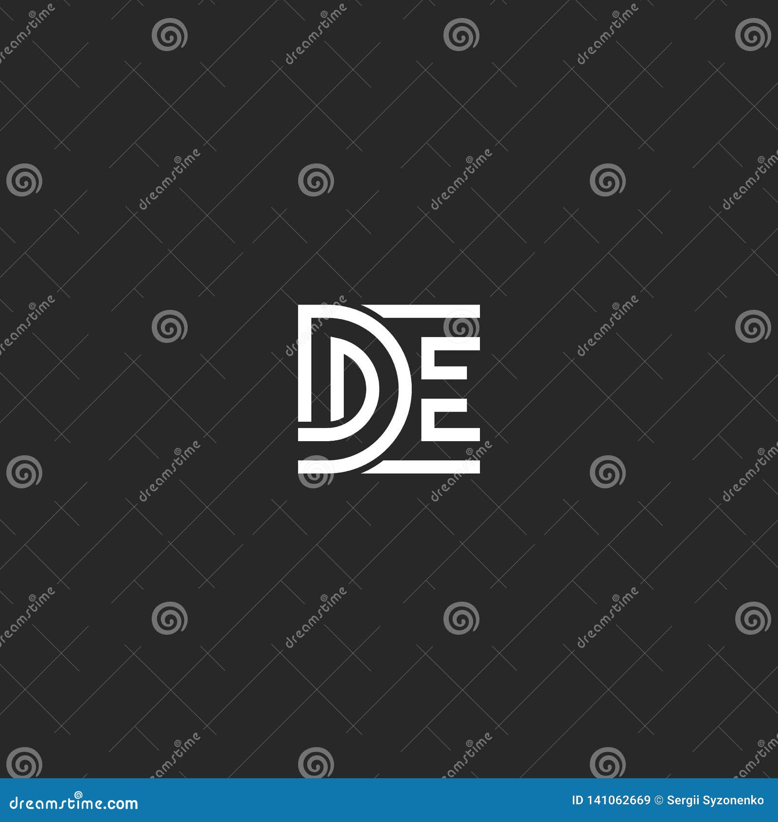 Minimal Style Monogram DE or ED Logo Letters Initials, Weaving Two ...