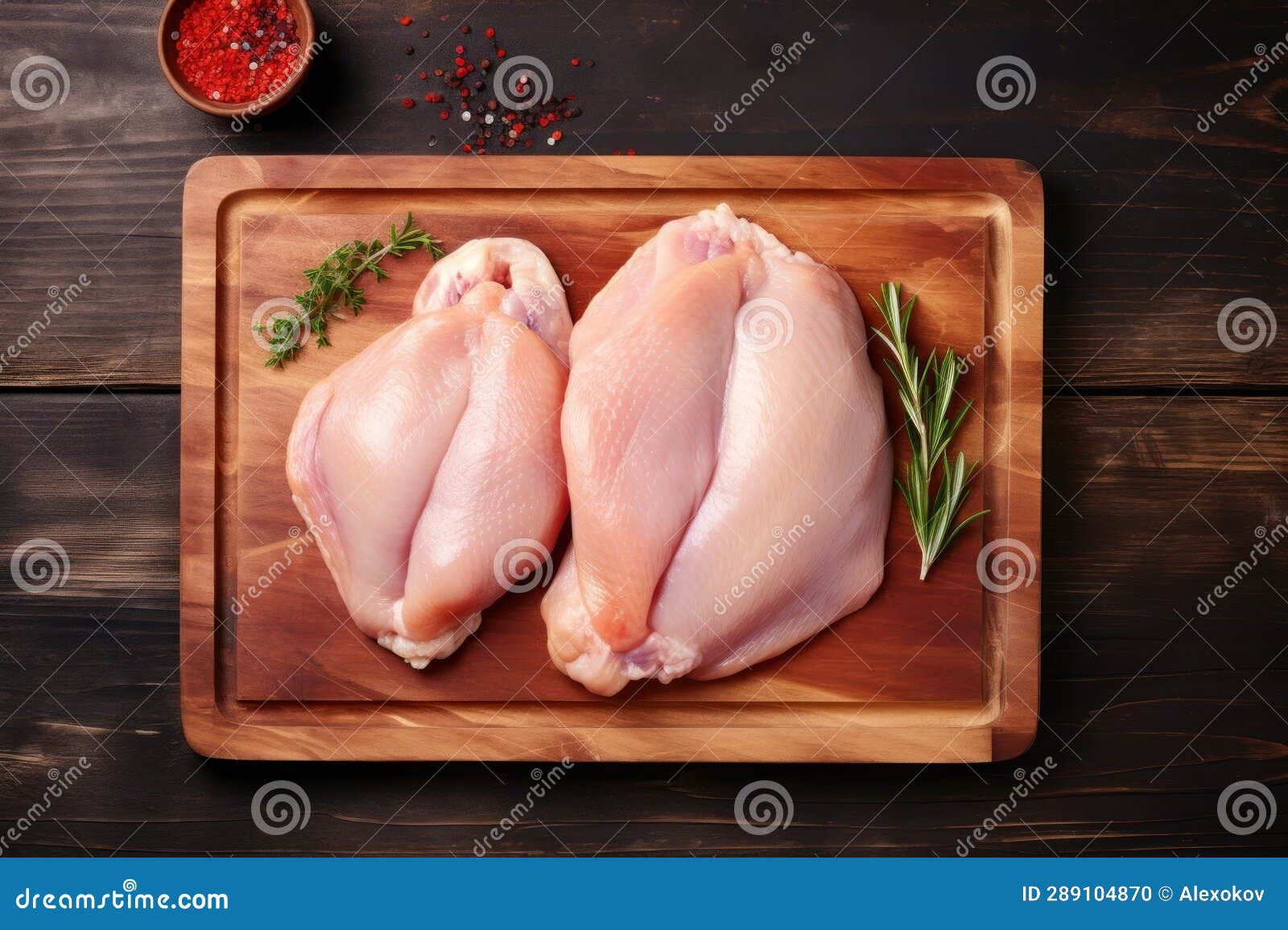 Minimal Style Raw Chicken on Rustic Wooden Background AI Generated ...