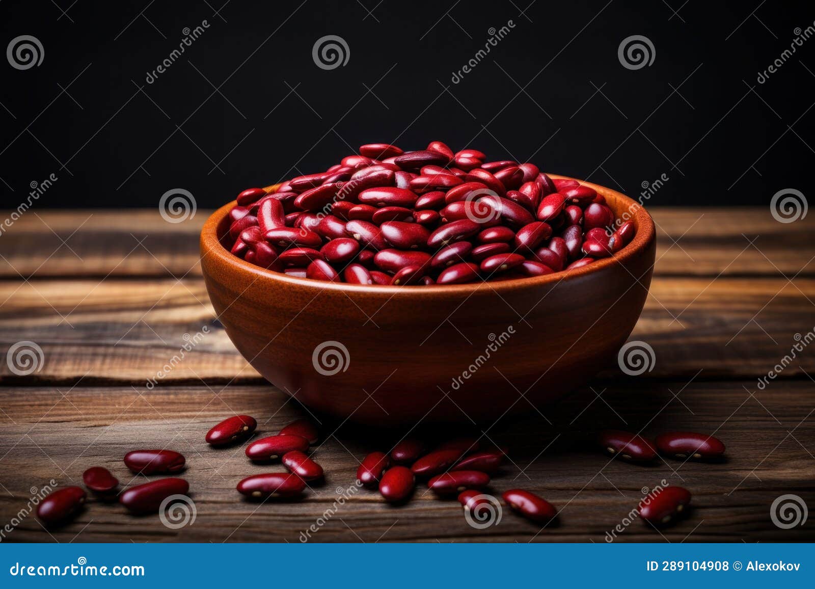 Minimal Style Red Beans in Bowl on Rustic Background AI Generated Stock ...