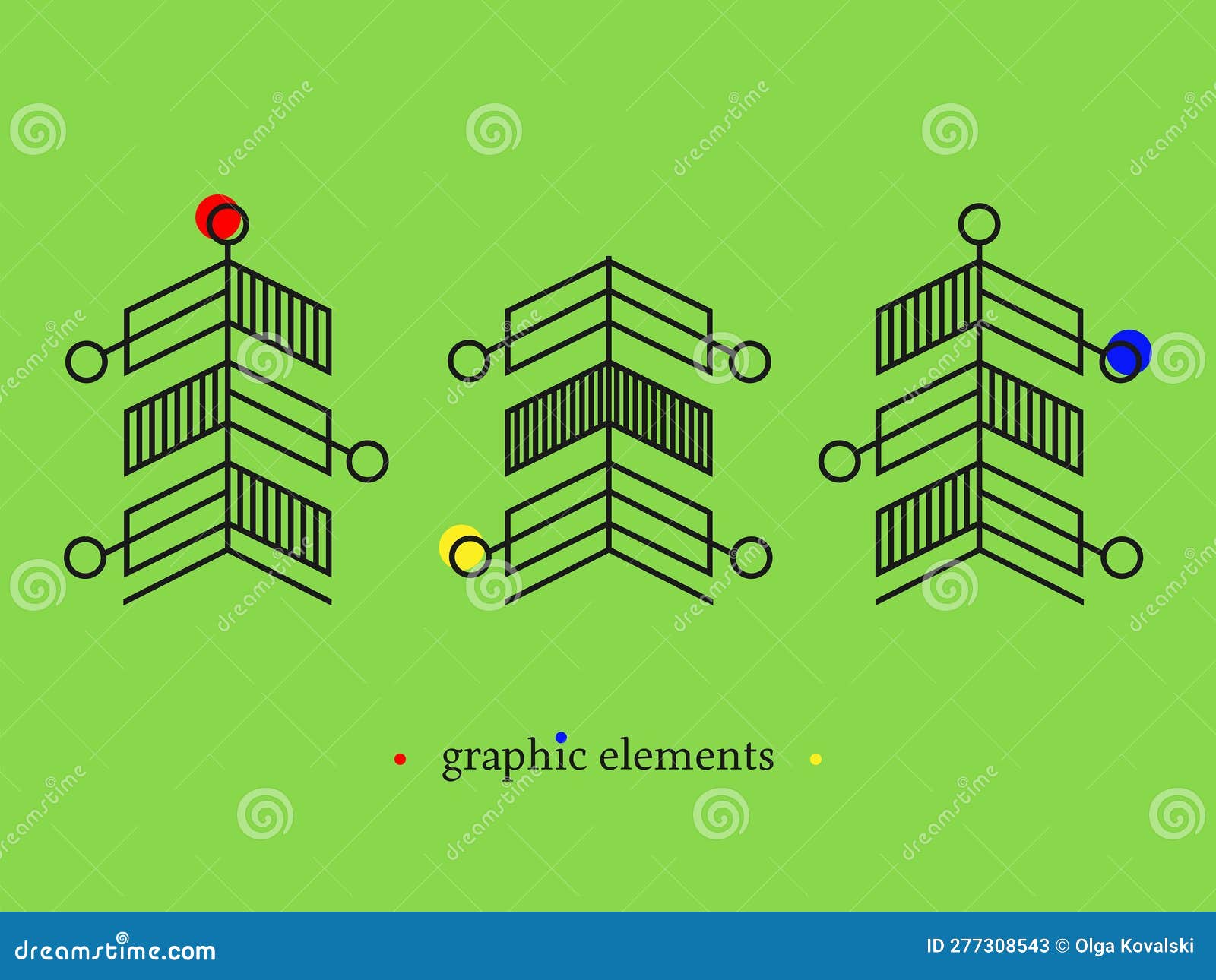 Minimal Style Vector Graphic Elements On A Green Background ...