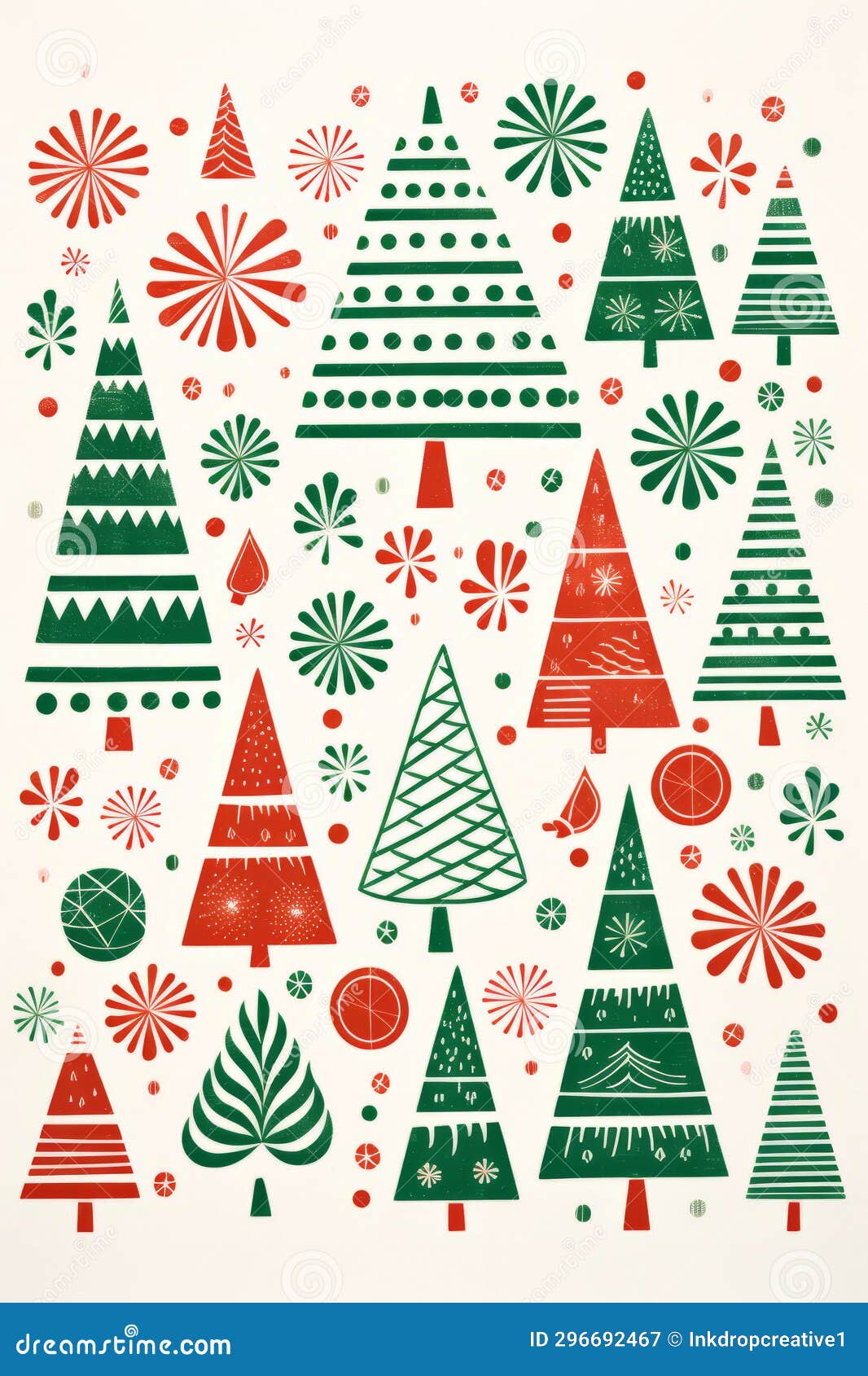 Minimal Stylish Festive Christmas Tree Print Design Stock Image - Image ...