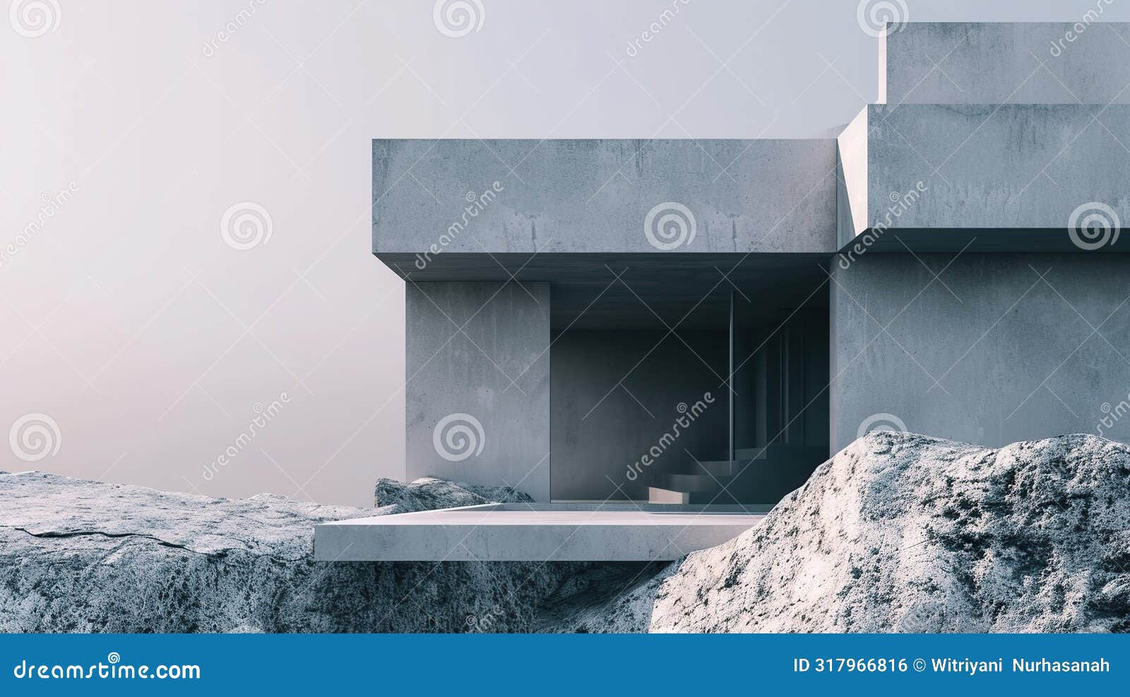 Surreal Architecture With Staircases And Eyes, Evoking A Sense Of ...