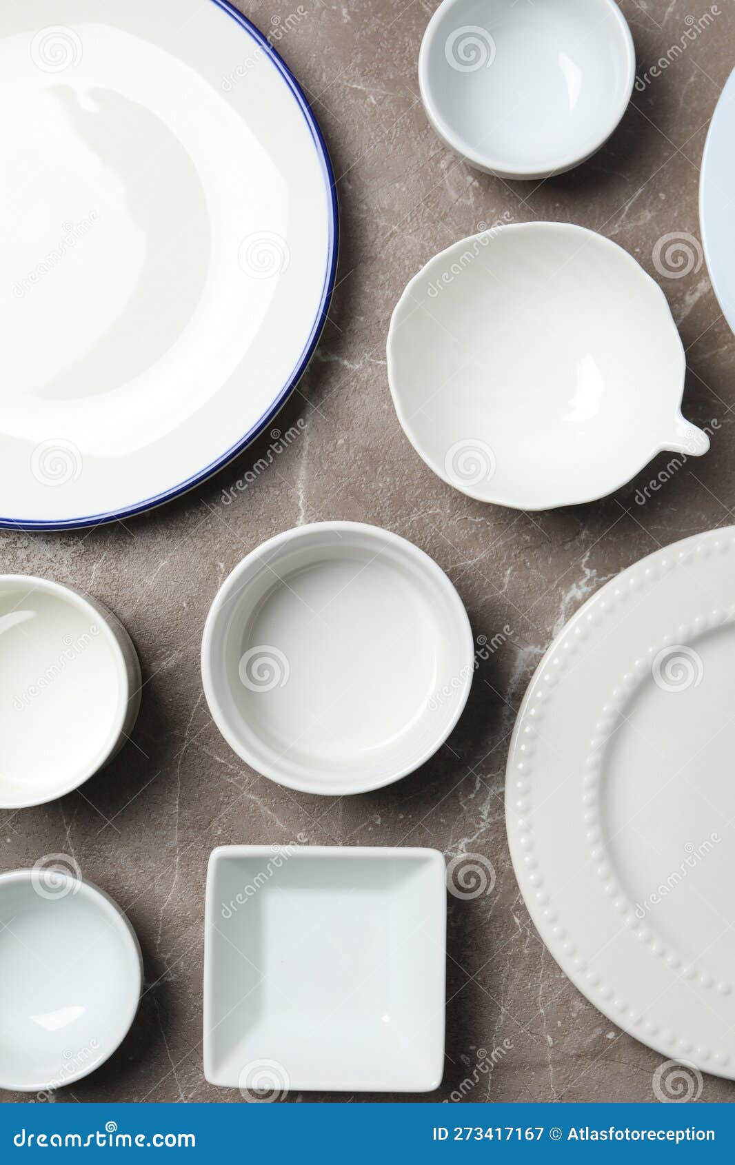 Minimal Table Setting with Blank Dish, Top View Stock Image - Image of ...