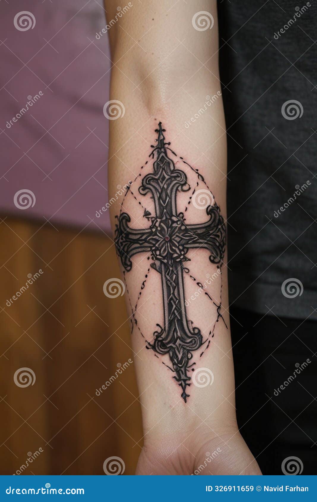 A Minimal Tattoo Idea Based on Cross Mark Stock Illustration ...