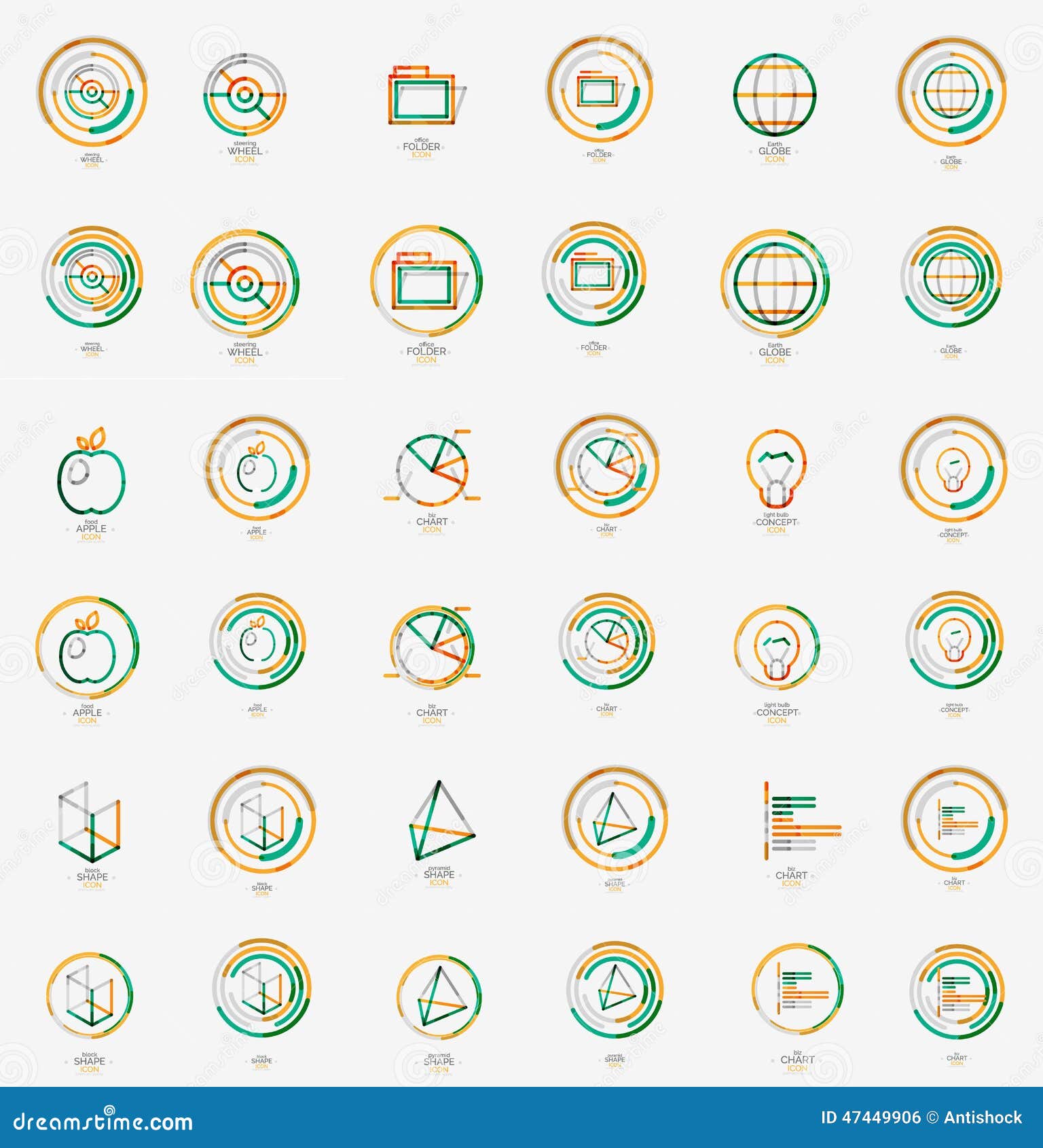 Minimal Thin Line Design Web Icon Set, Stamps Stock Vector ...