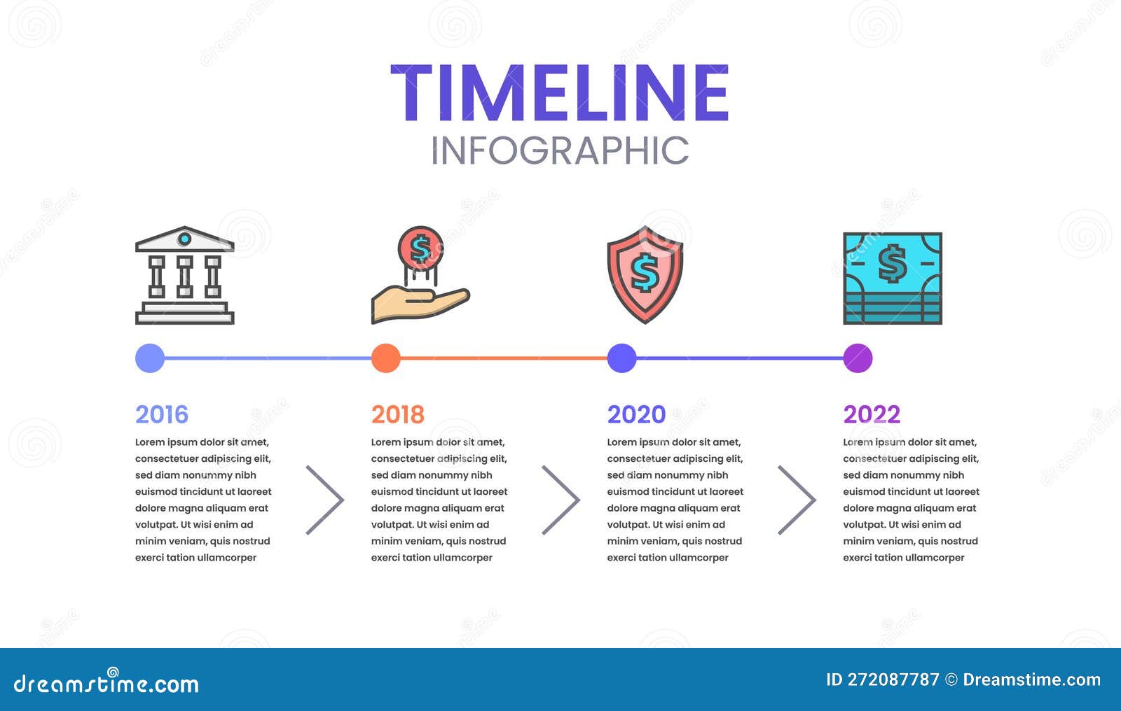 Minimal Timeline Infographic Template Vector Concept Design Stock ...