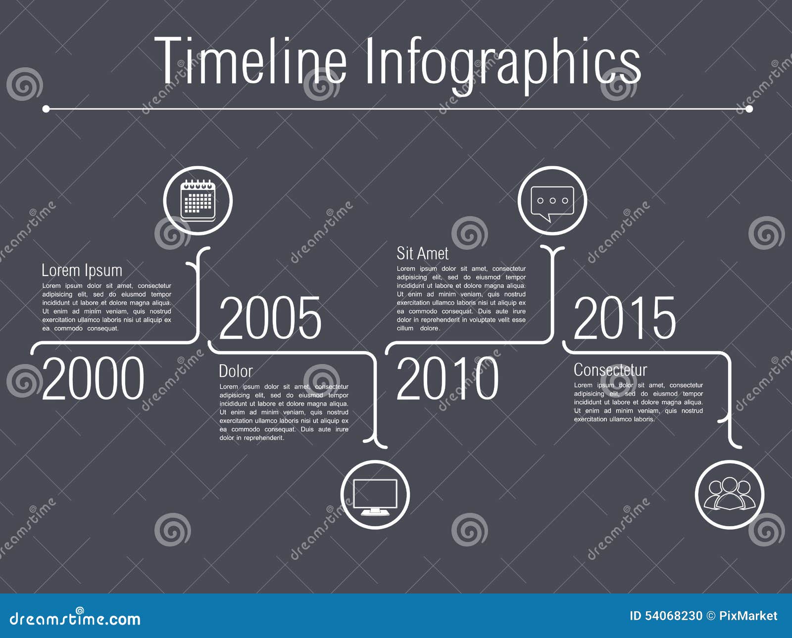 Minimal Timeline Infographic Template 4 Options Or Steps Cartoon Vector ...