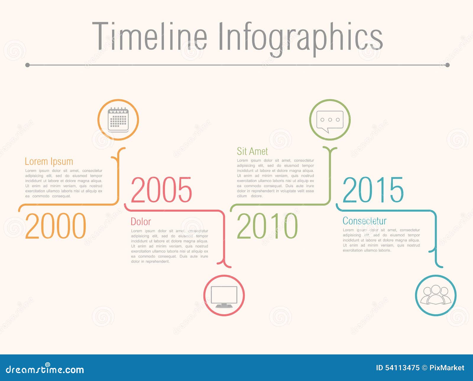 Minimal Timeline Infographics Stock Vector - Illustration of ...