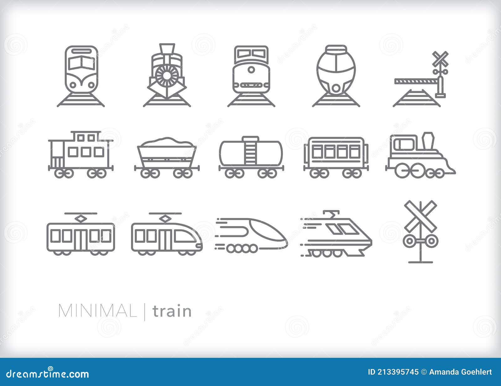 Train Icons for Commuter, Freight, Passenger and High Speed Rail Stock ...