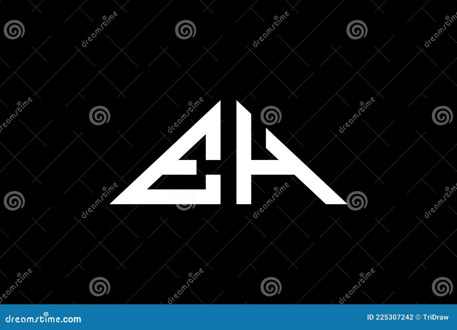 Minimal Triangle Initial Letters EH Logo Stock Vector - Illustration of ...