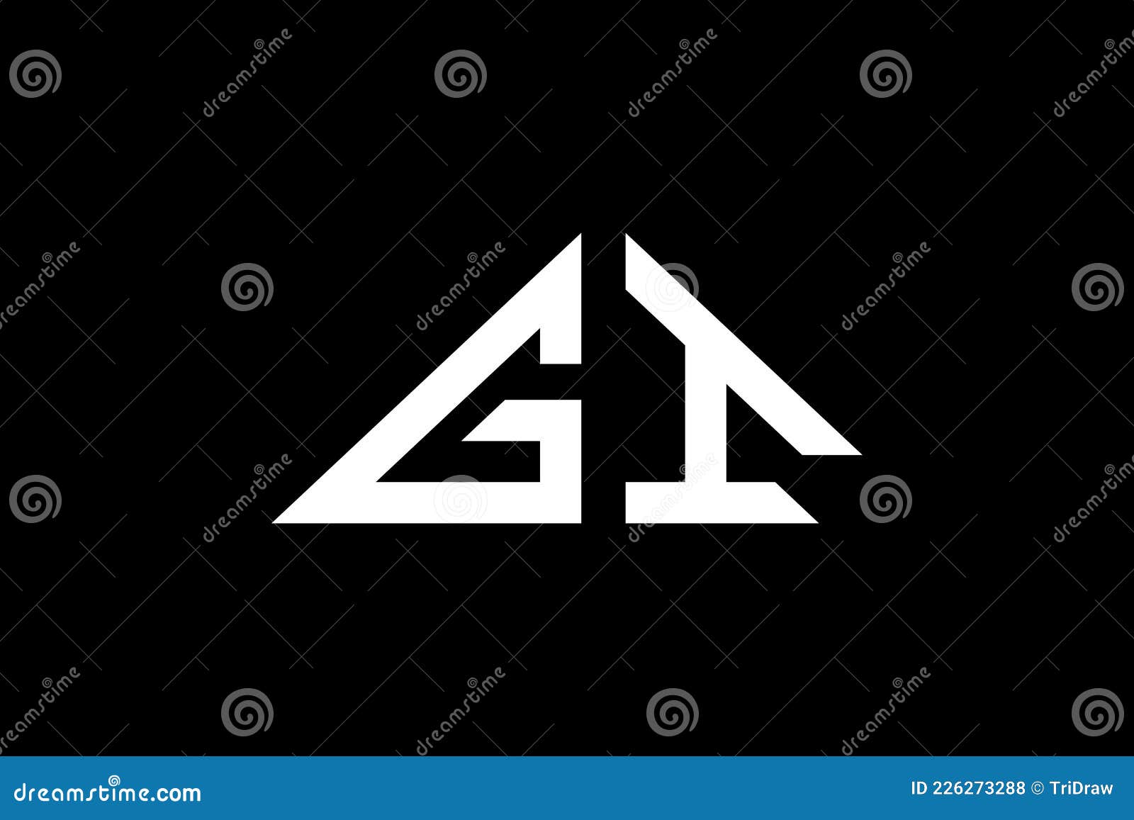 Minimal Triangle Initial Letters GI Logo Stock Vector - Illustration of ...