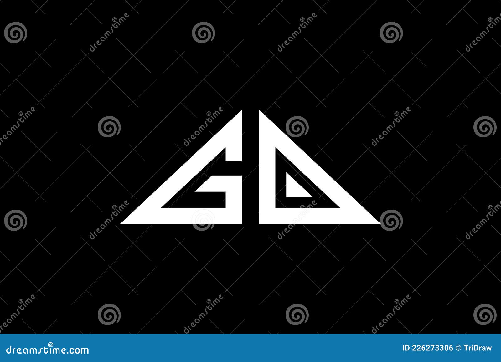 Minimal Triangle Initial Letters GO Logo Stock Vector - Illustration of ...