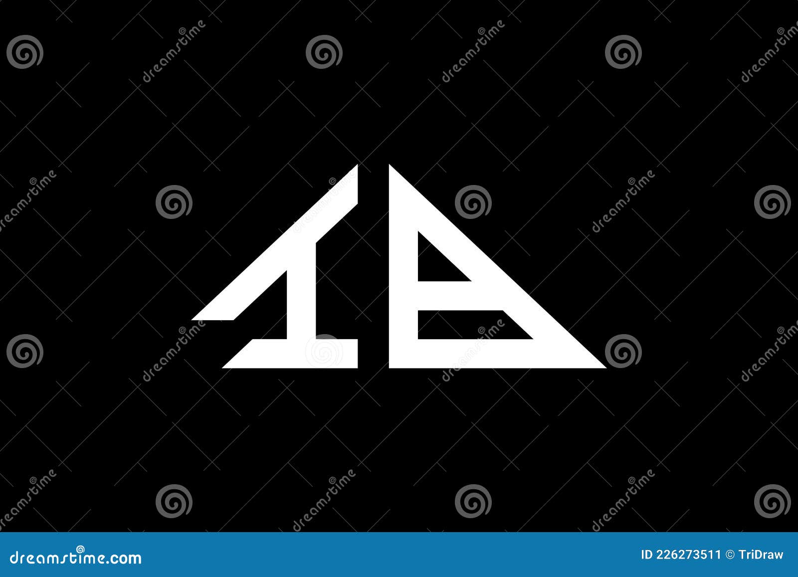 Minimal Triangle Initial Letters IB Logo Stock Vector - Illustration of ...