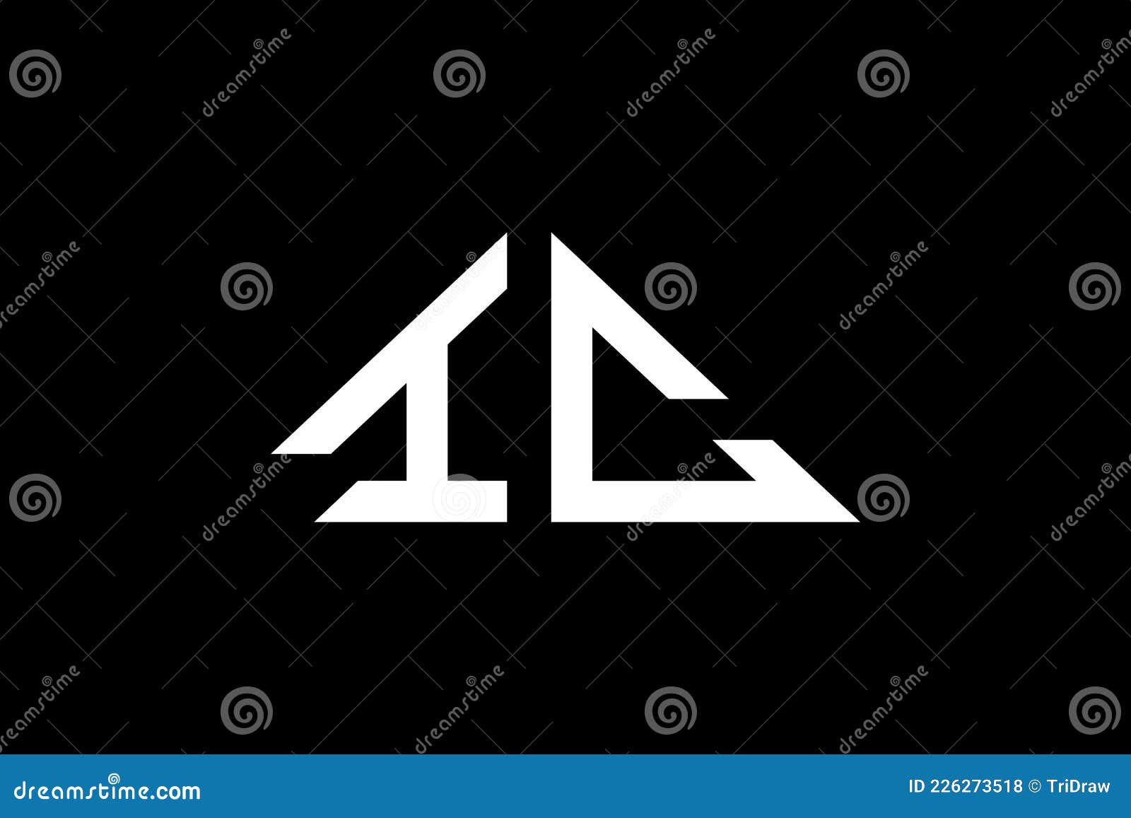 Minimal Triangle Initial Letters IC Logo Stock Vector - Illustration of ...