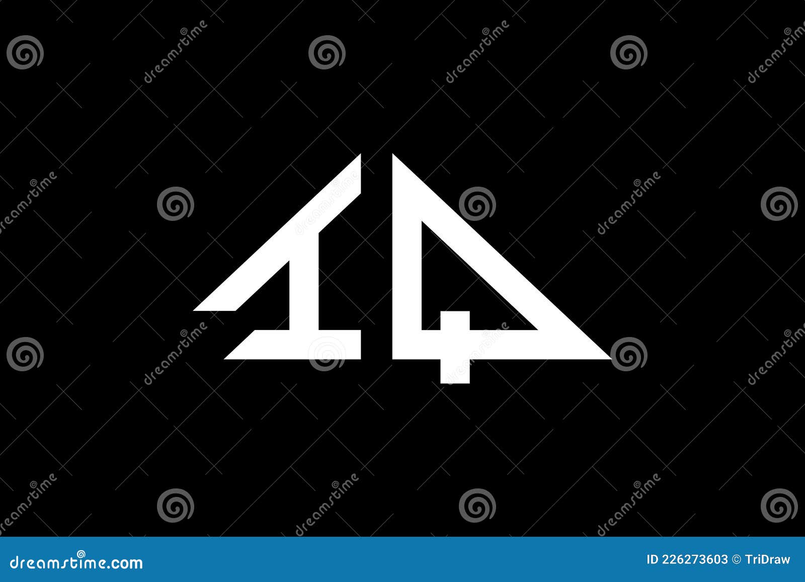 Minimal Triangle Initial Letters IQ Logo Stock Vector - Illustration of ...