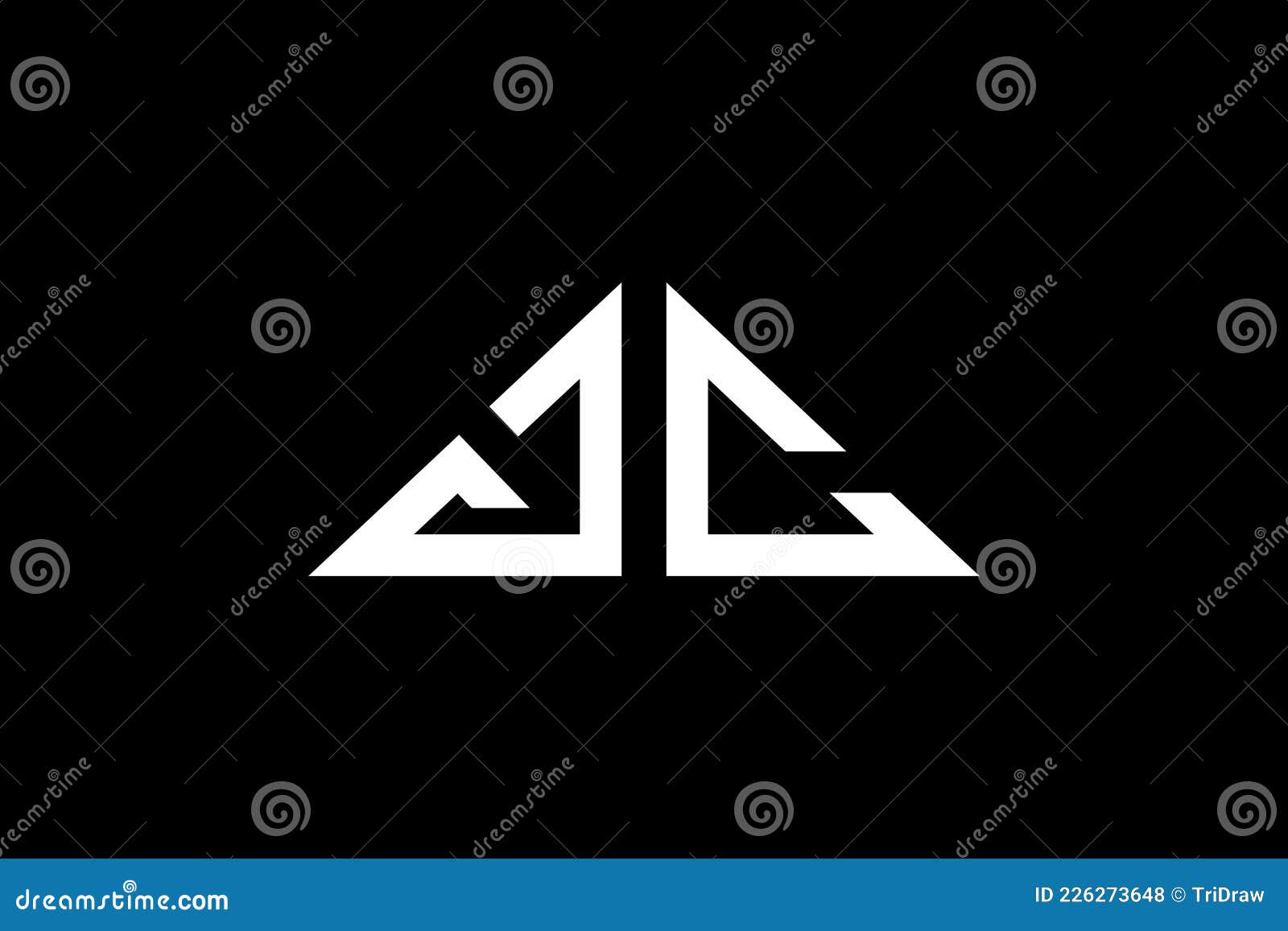 Minimal Triangle Initial Letters JC Logo Stock Vector - Illustration of ...