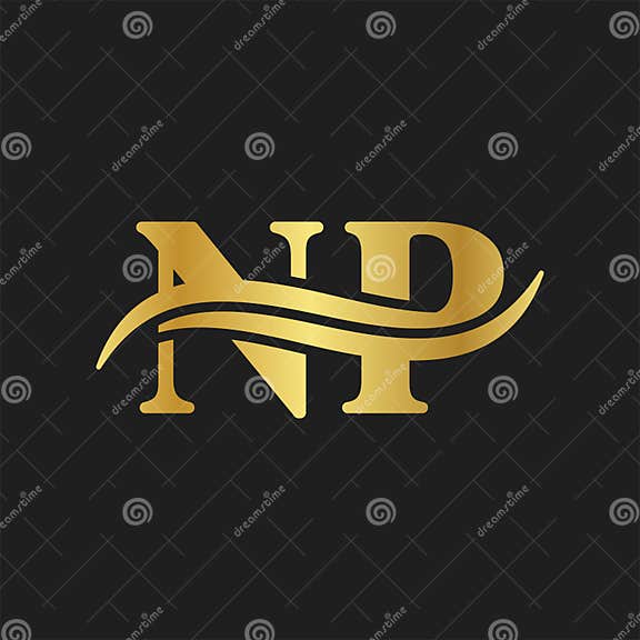 Letter NP Logo Wave Luxury Typeface Design Stock Vector - Illustration ...