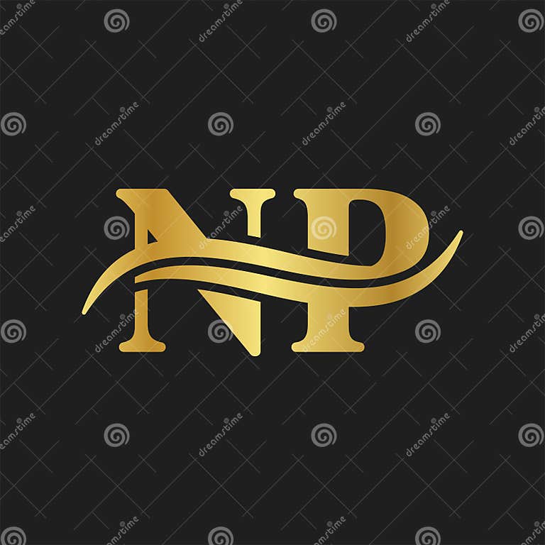 Letter NP Logo Wave Luxury Typeface Design Stock Vector - Illustration ...