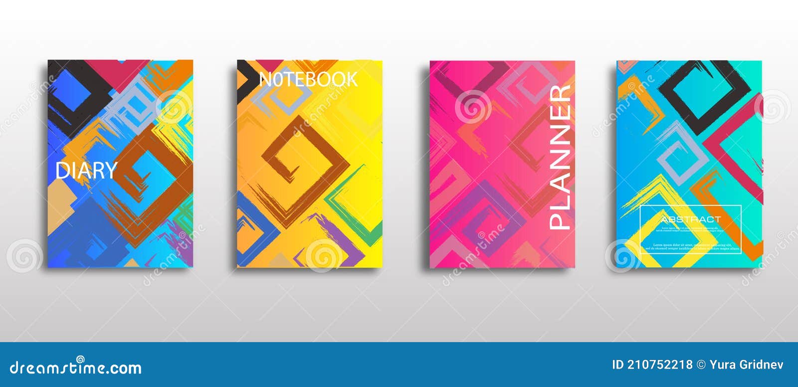 Minimal Vector Abstract Cover Notebook Design. Planner and Diary Cover ...