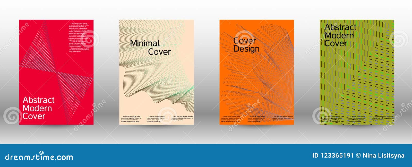 Minimal Vector Cover Design with Linear Waves. Stock Vector ...