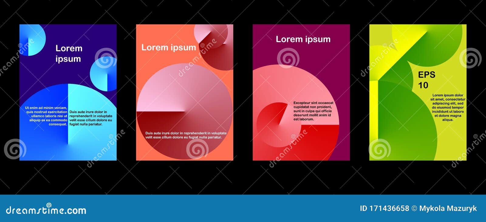 Minimal Vector Covers Design. Round Gradient Shapes Stock Vector ...