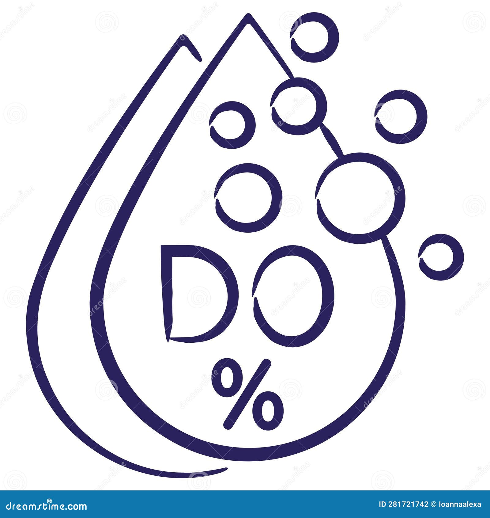 Minimal Vector Icon of the Dissolved Oxygen DO, Calibration Percent ...