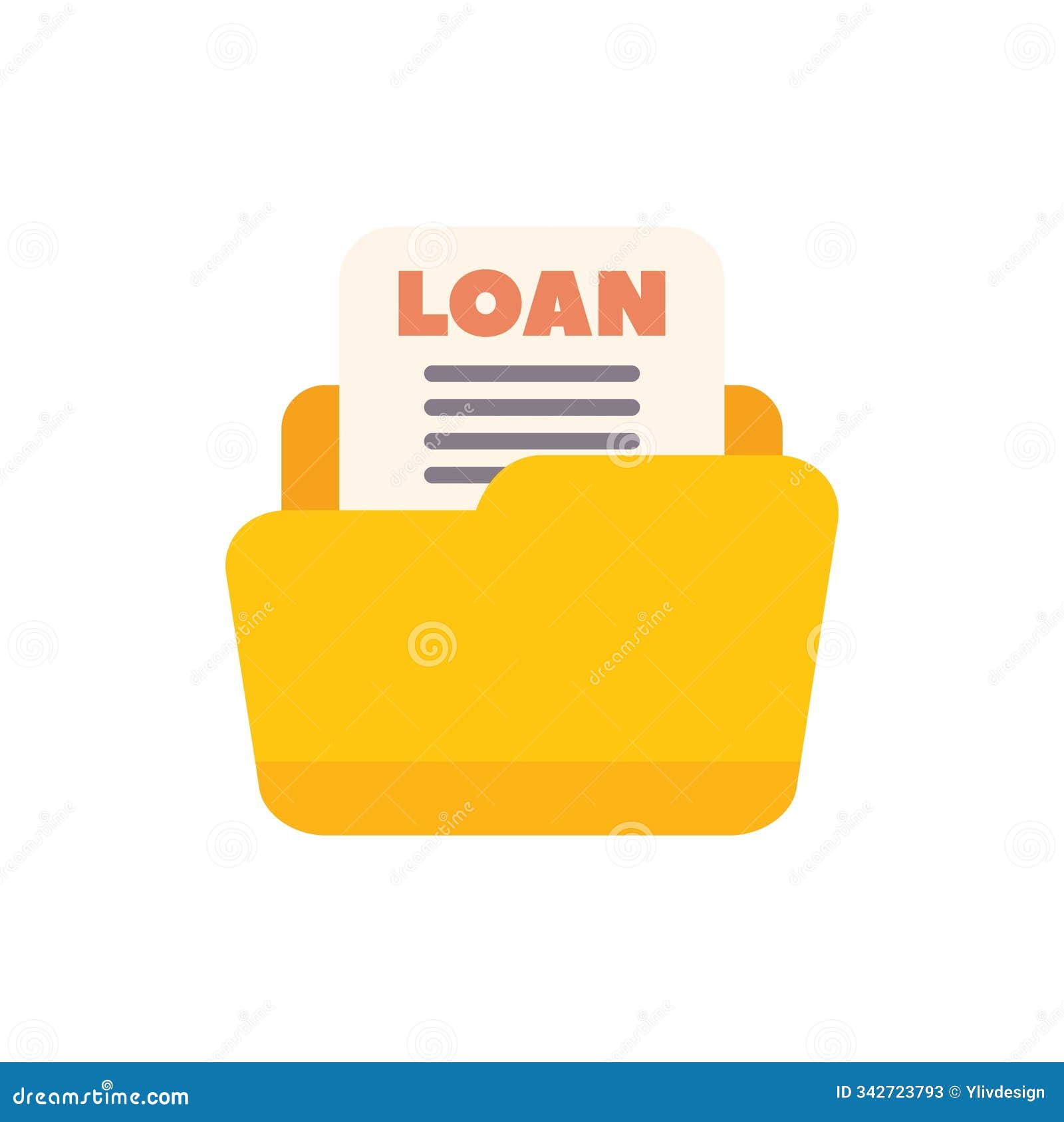 Loan Agreement Document Inside a Folder Icon Stock Illustration ...