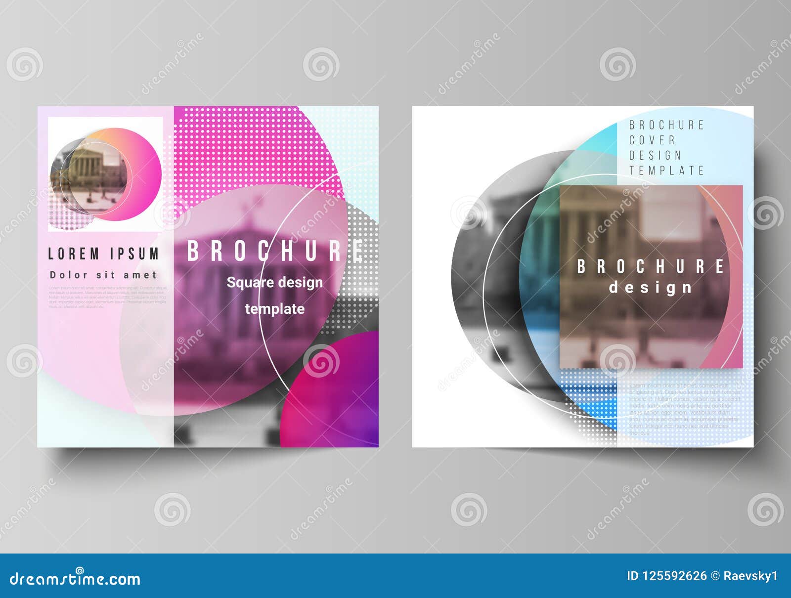 The Minimal Vector Illustration of Editable Layout of Two Square Format ...