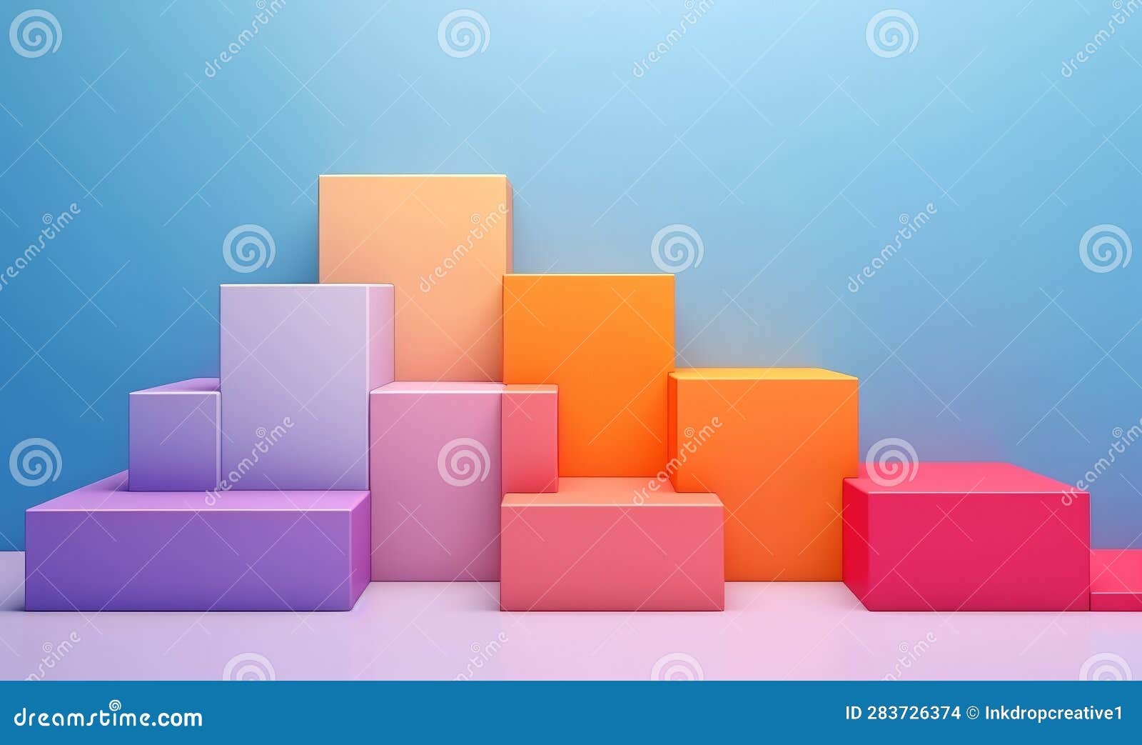 Minimal Vibrant Coloured Steps. Product Podium Abstract Background ...