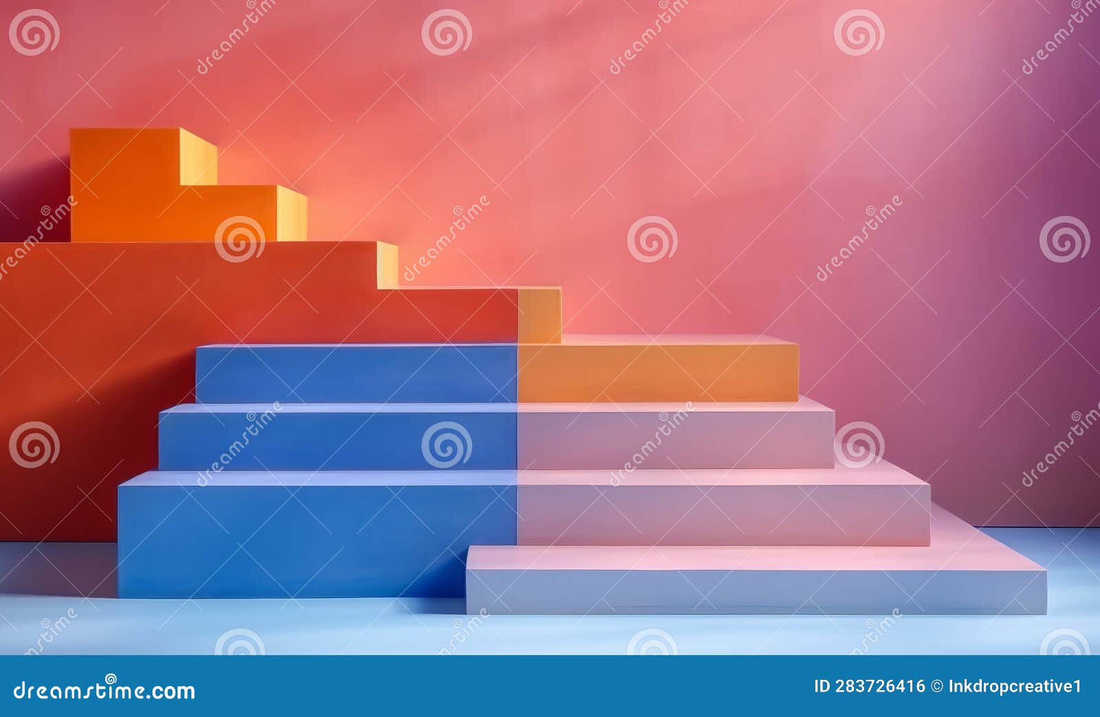Minimal Vibrant Coloured Steps. Product Podium Abstract Background ...