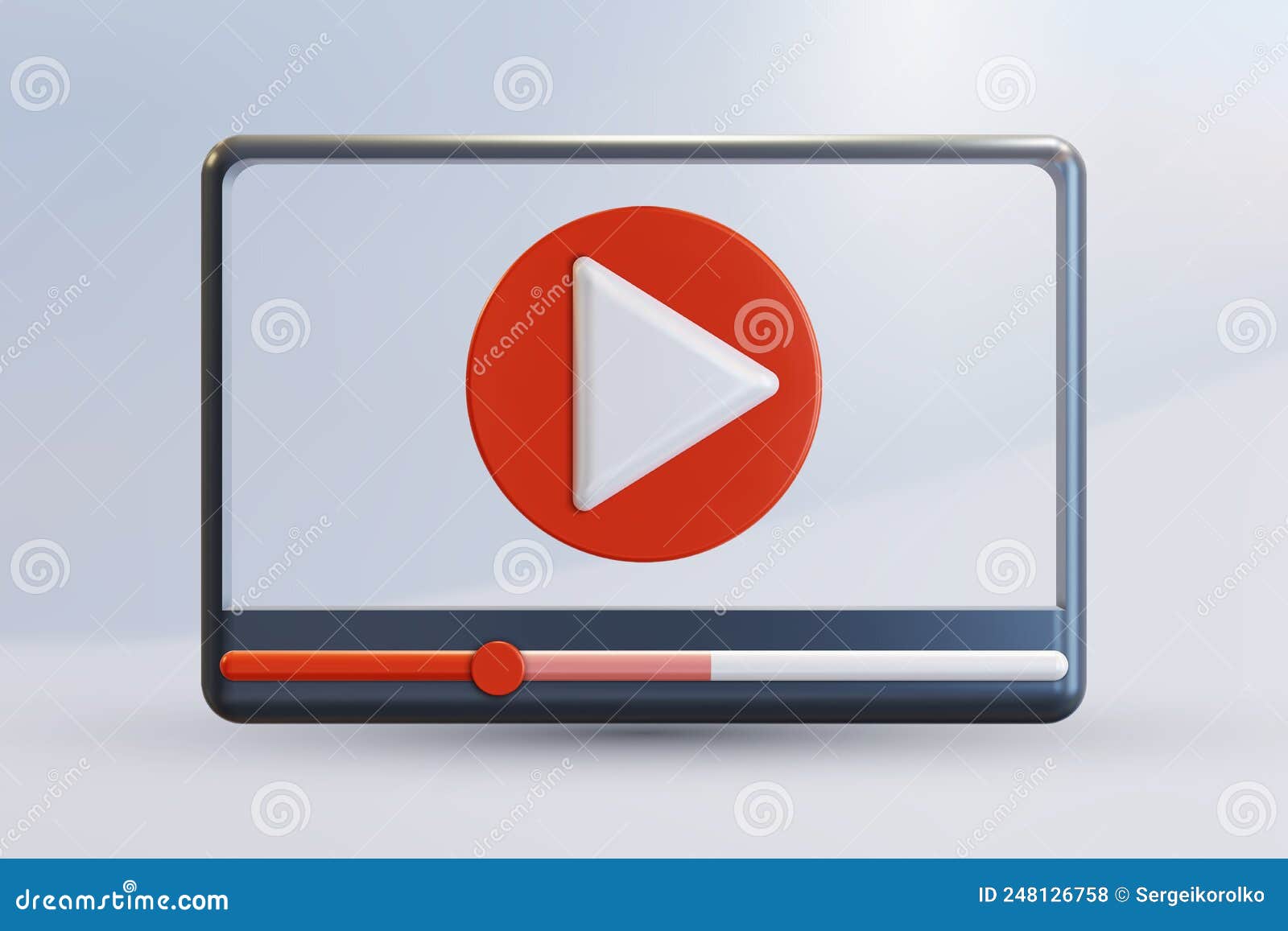 Minimal Video or Media Player Interface, Social Media Concept. User ...