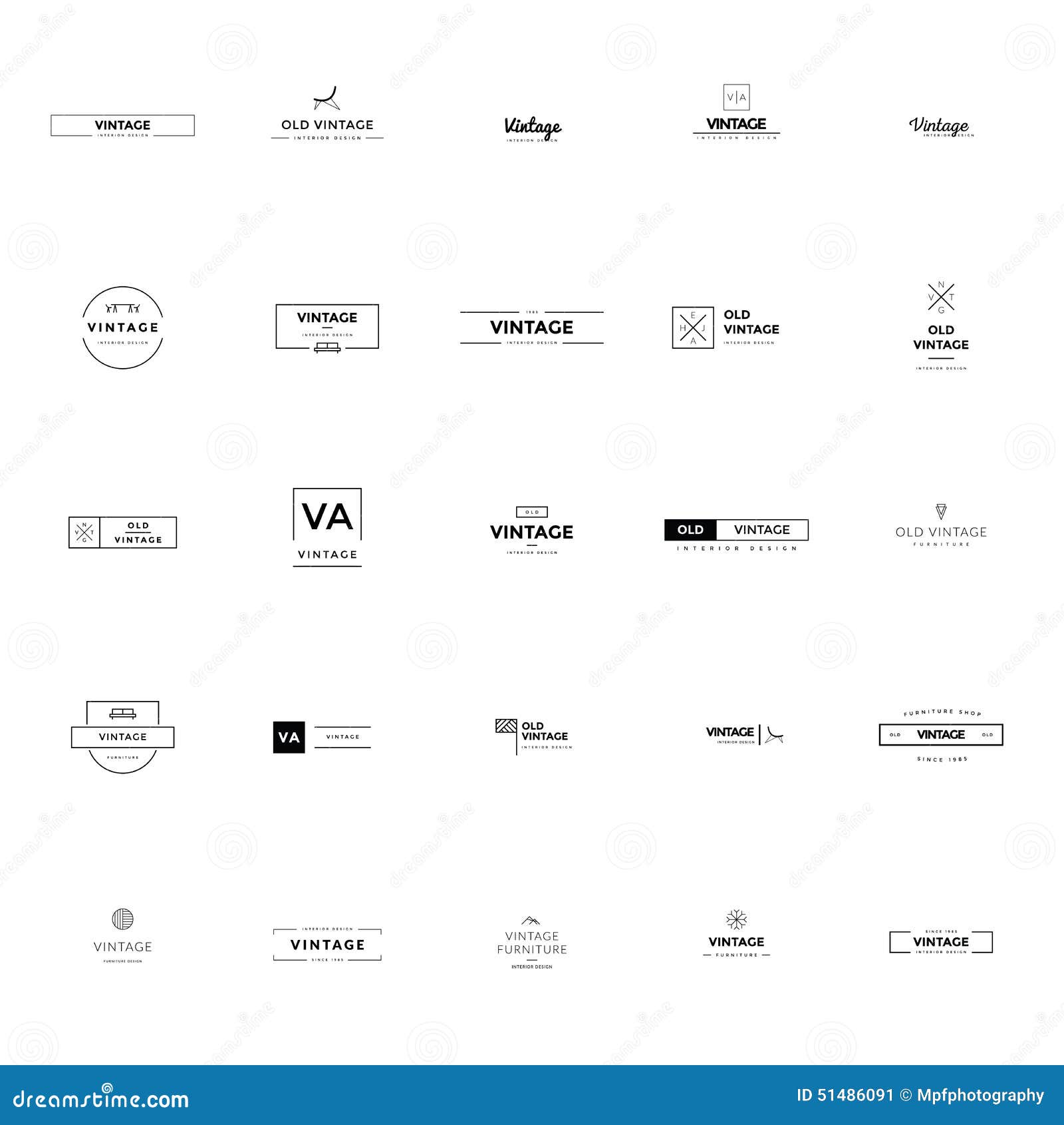 Minimal Vintage Logos and Badges Big Collection Stock Vector ...