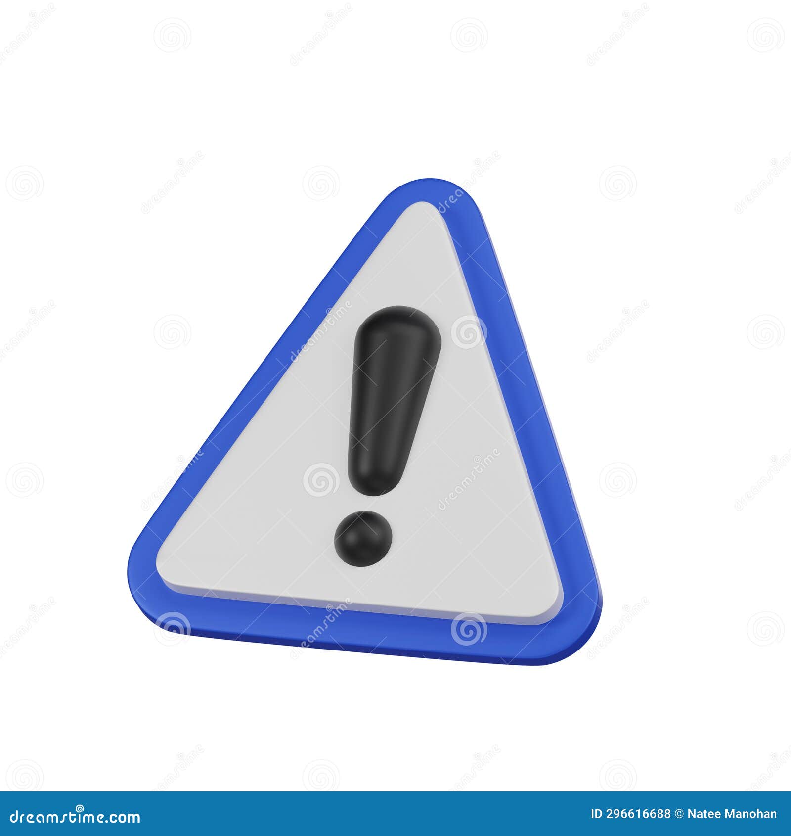 Minimal Warning Sign Icon. 3d Render Isolated Illustration Stock ...