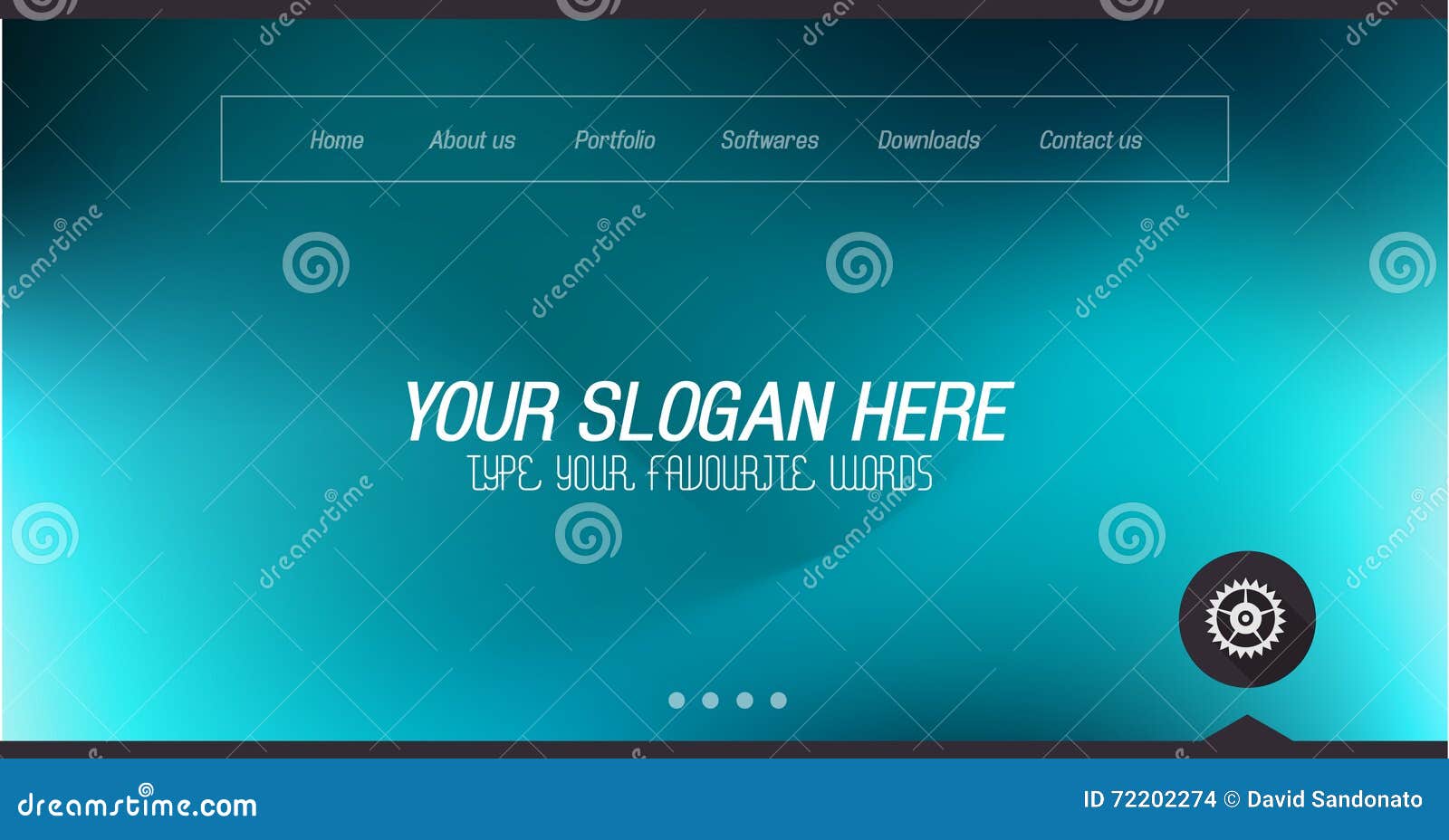 Minimal Website Home Page Design with Slider Background Stock Vector ...