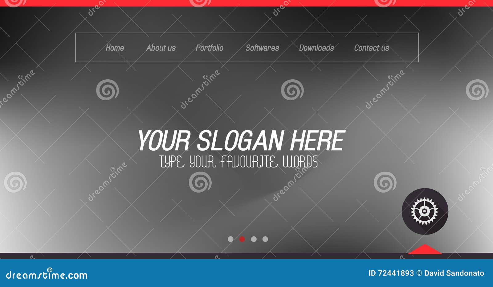 Minimal Website Home Page Design with Slider Background Stock Vector ...