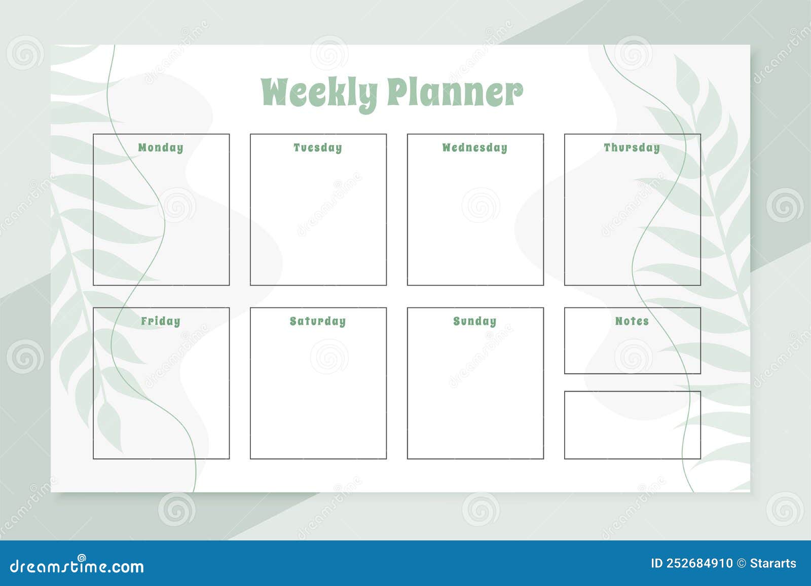 Minimal daily Weekly Planner Template Design Vector Illustration Stock ...