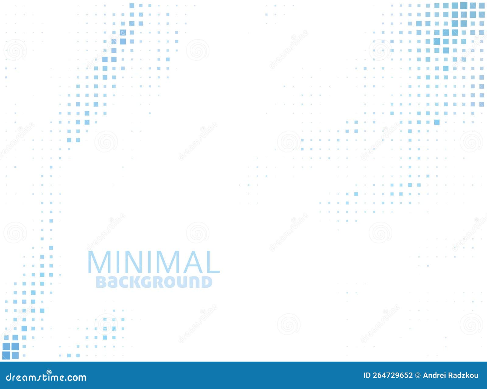Minimal White Background with Small Blue Squares. Simple Vector ...