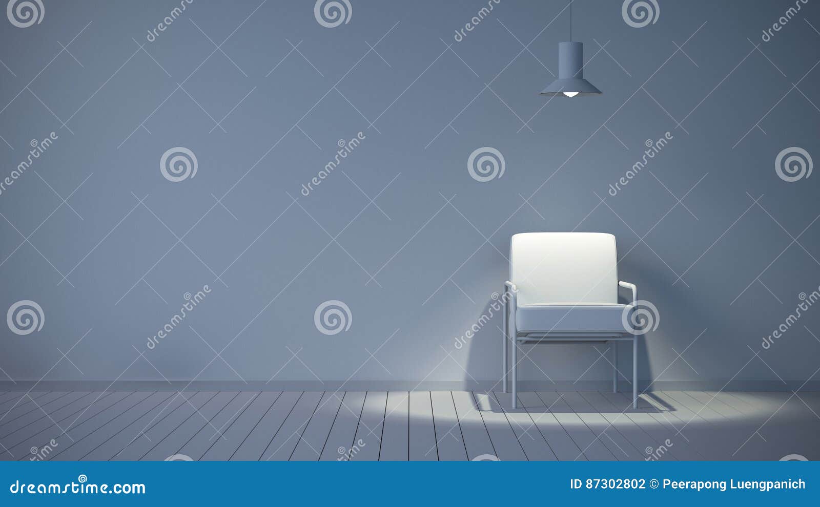 Minimal White Interior Spotlight Chair Stock Illustration ...