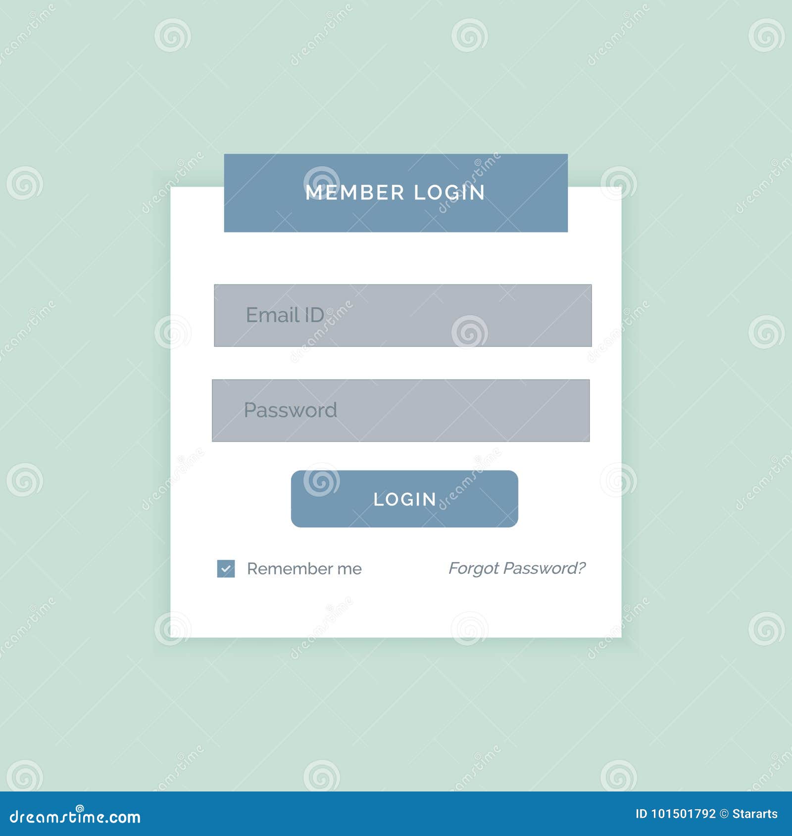 Minimal White Login Form Design Template Stock Vector - Illustration of ...