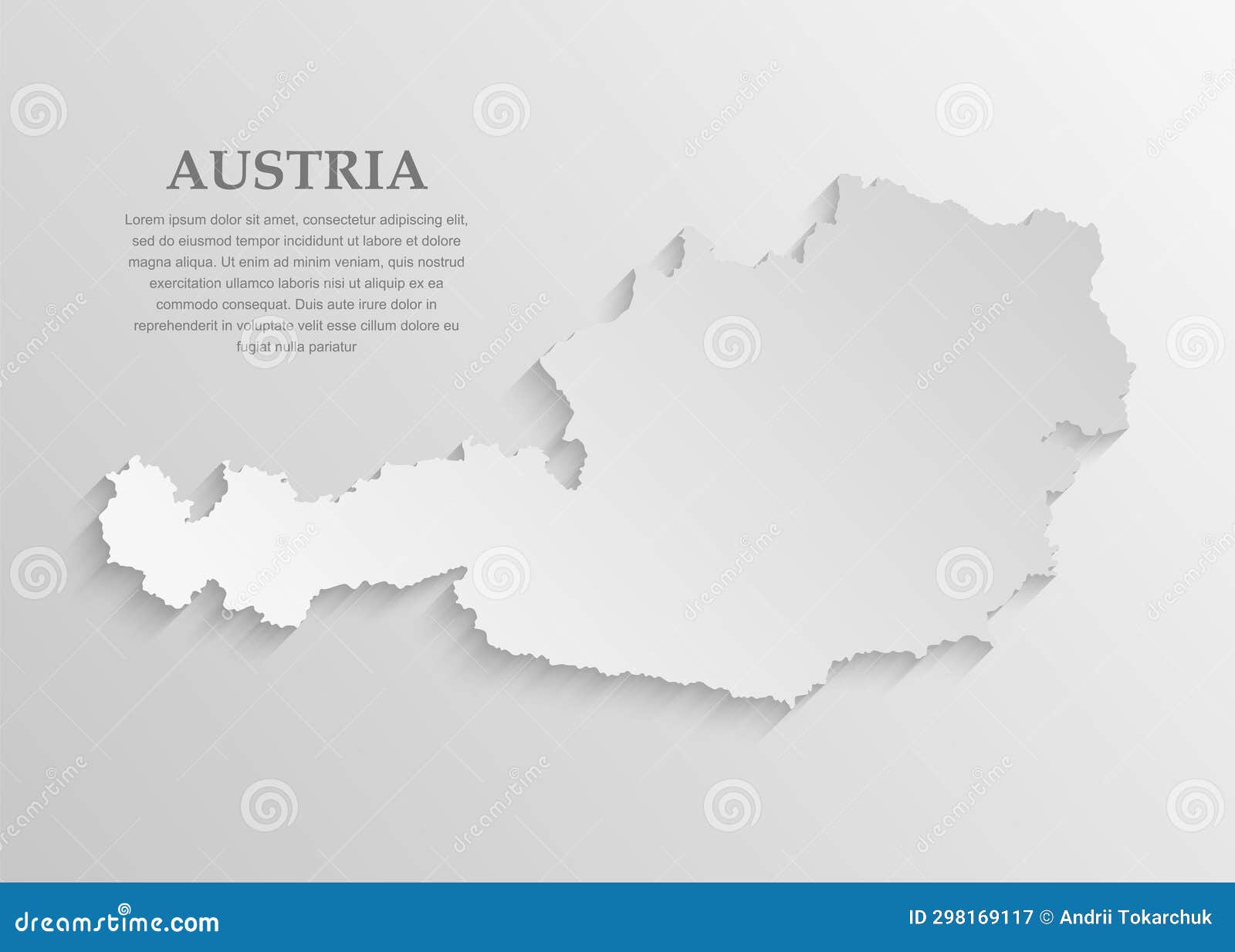 Minimal White Map Austria, Template Europe Country Stock Vector ...