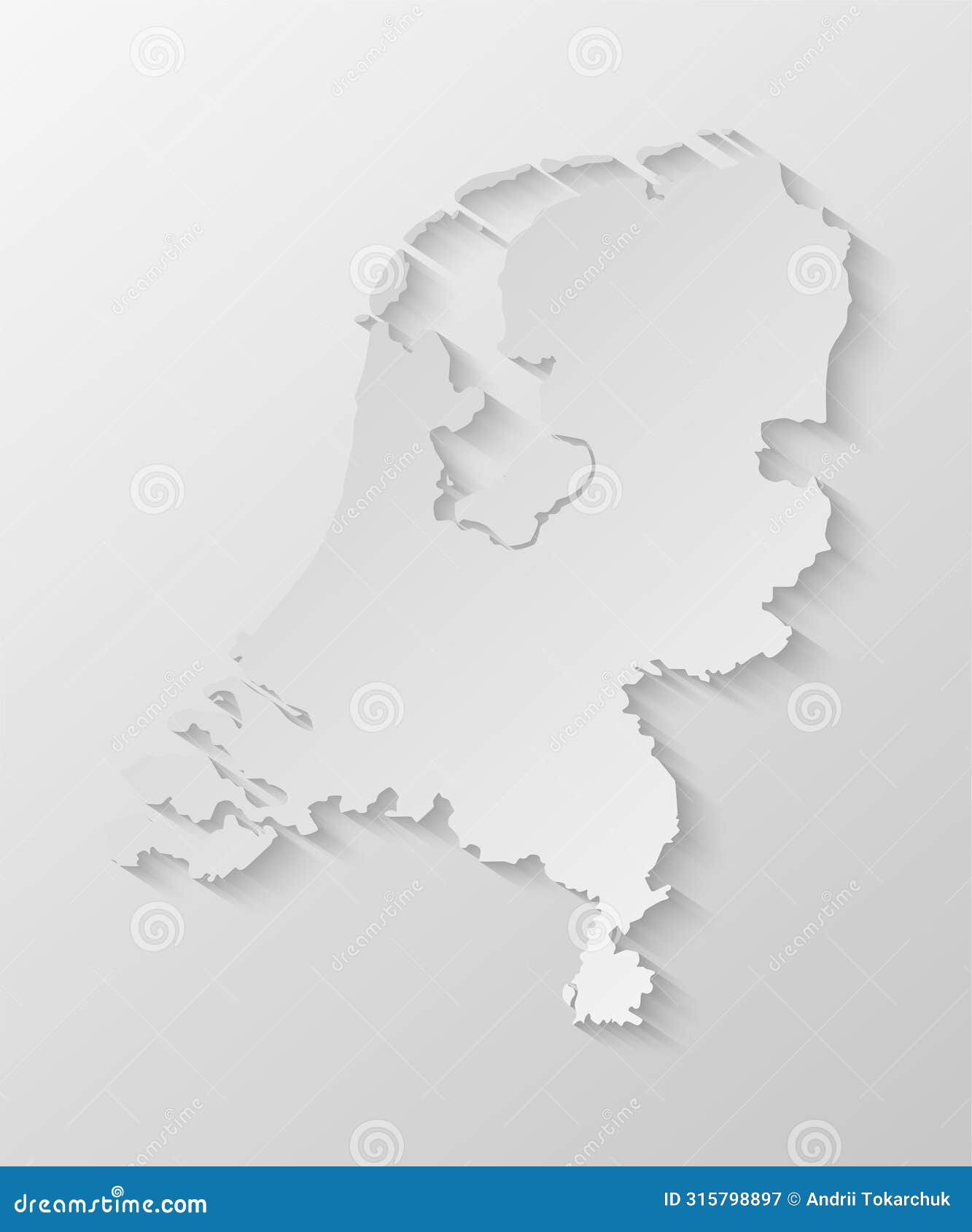 Minimal White Map Netherlands, Template Country Stock Illustration ...