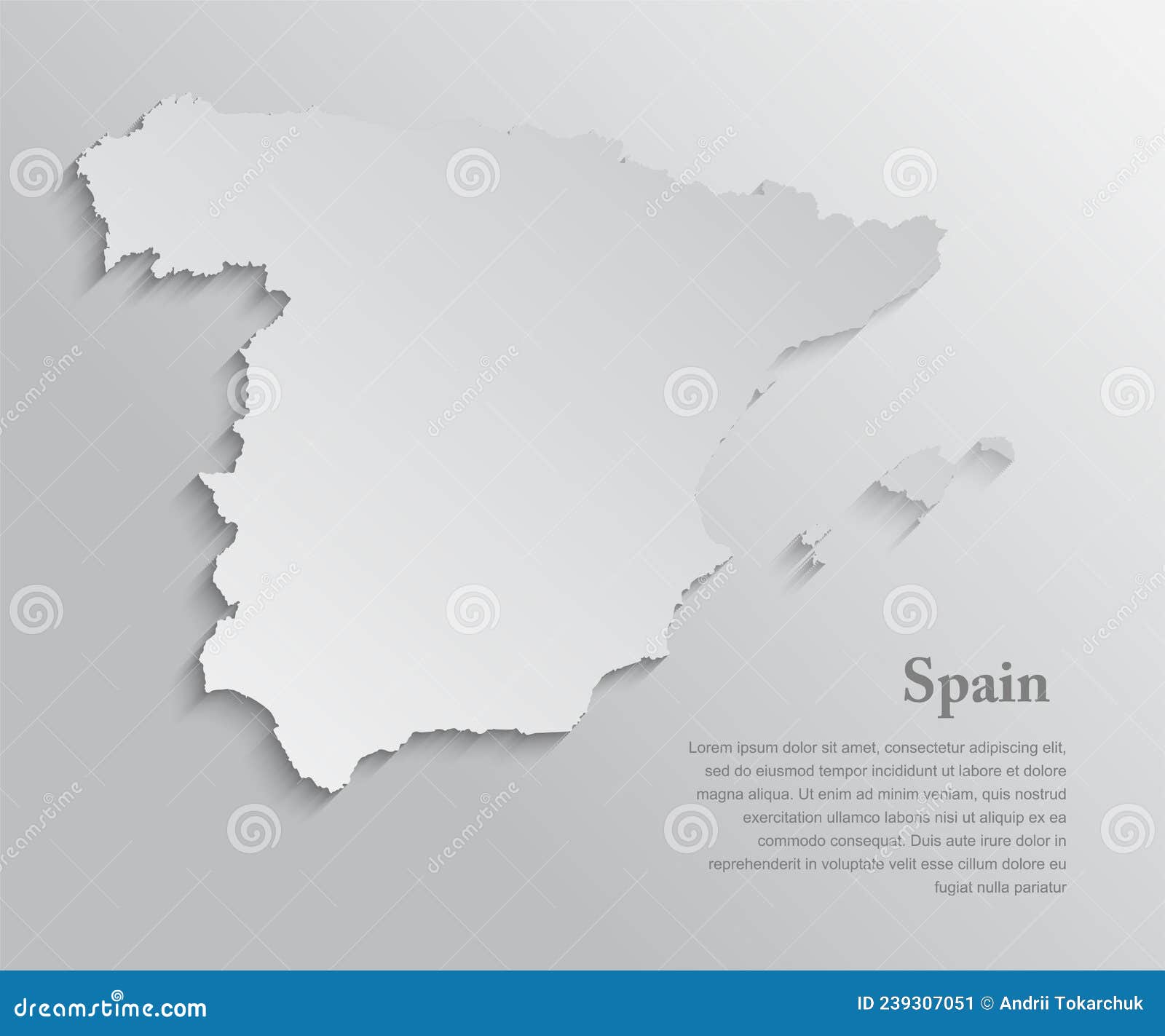 Minimal White Map Spain, Template Europe Country Stock Vector ...